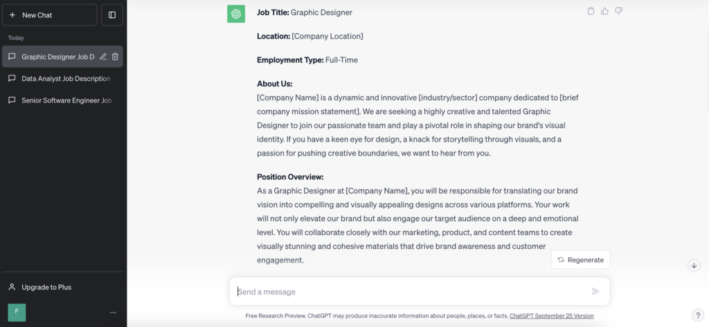 Recruiter's Guide to ChatGPT Job Descriptions - Factorial