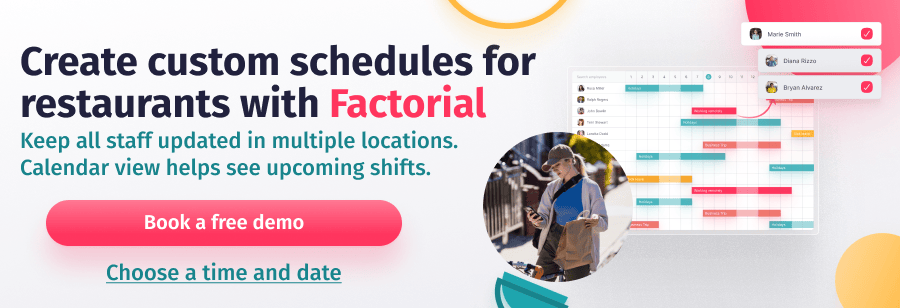 Restaurant Shifts Scheduling Software - Factorial
