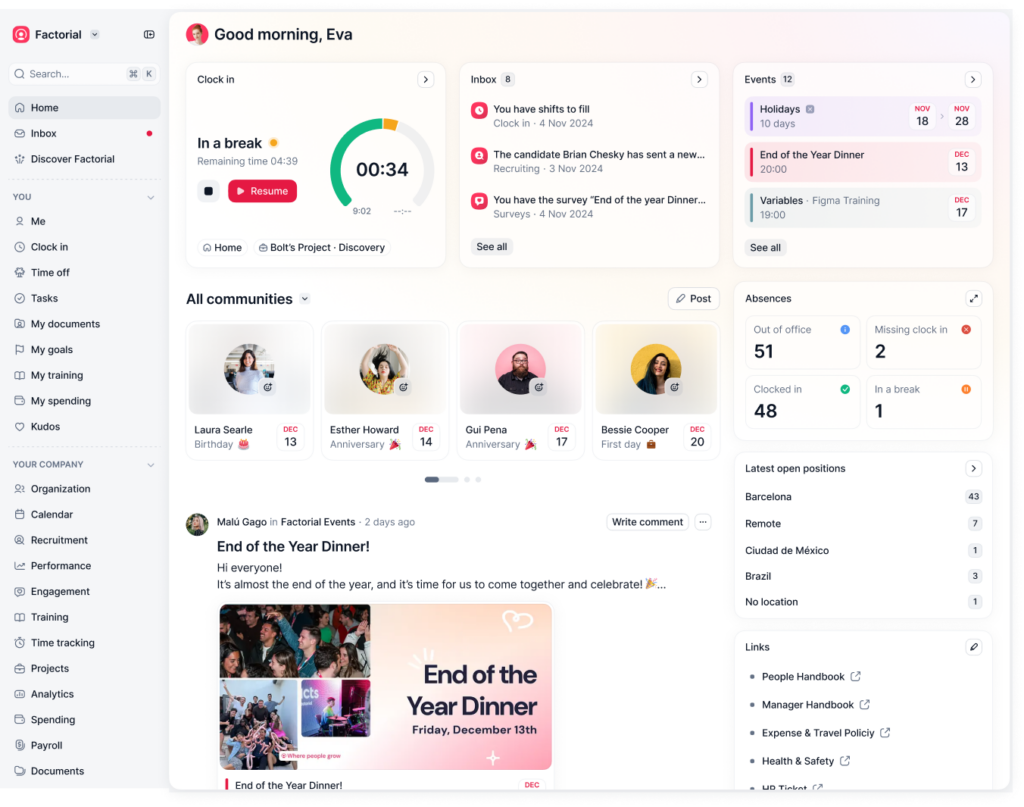 8 Best HR Software For Startups In 2026 Factorial
